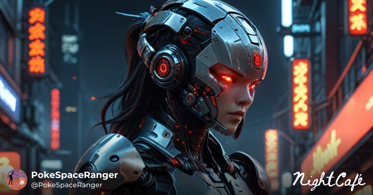 …gynoid with cyberpunk background - realistic…