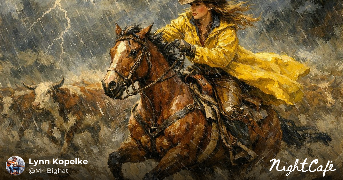 She Rode for All She Was Worth - Cowgirl Rides Through Stamp...