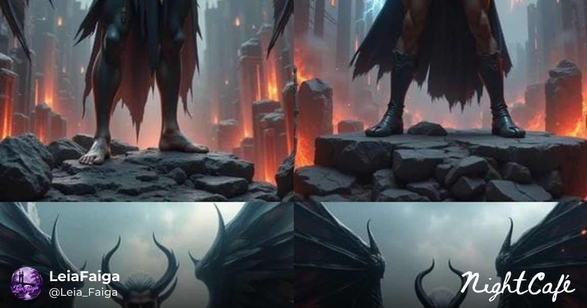 In a dark fantasy scene, face forward vie...