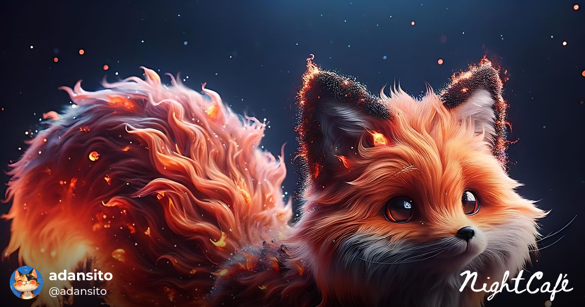 lava foxxxxxx - Fiery Lava Fox Digital Artwork