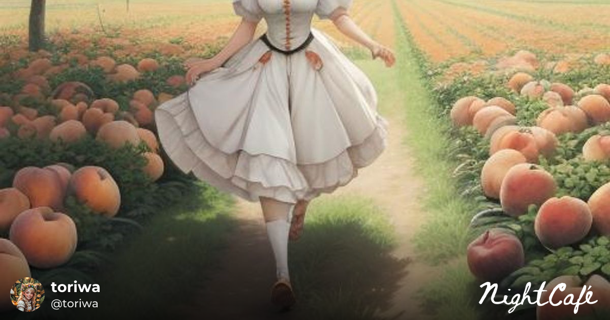 Peaches Coming to Get You - Girl in Peach Field: Anime Style...