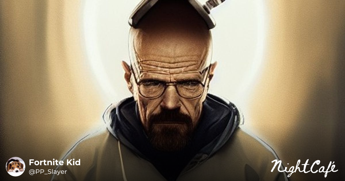 walter white cooking meth - Hyperrealistic Portrait of Walte...