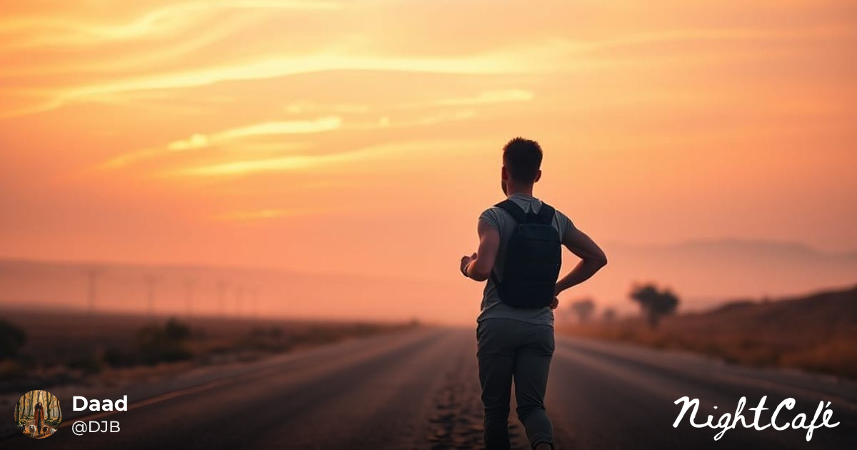 Ethereal Dawn on a Deserted Road - AI Art