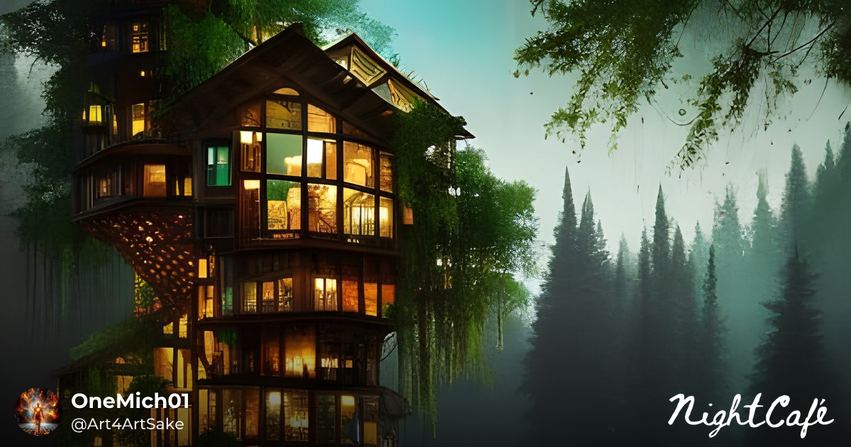 Glassy treehouse - Intricate Stained Glass Treehouse in Imp...