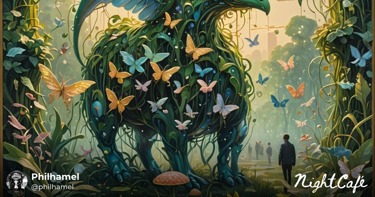 Surrealist Utopia: Thriving Ecosystem in Oil Paint... - AI Art