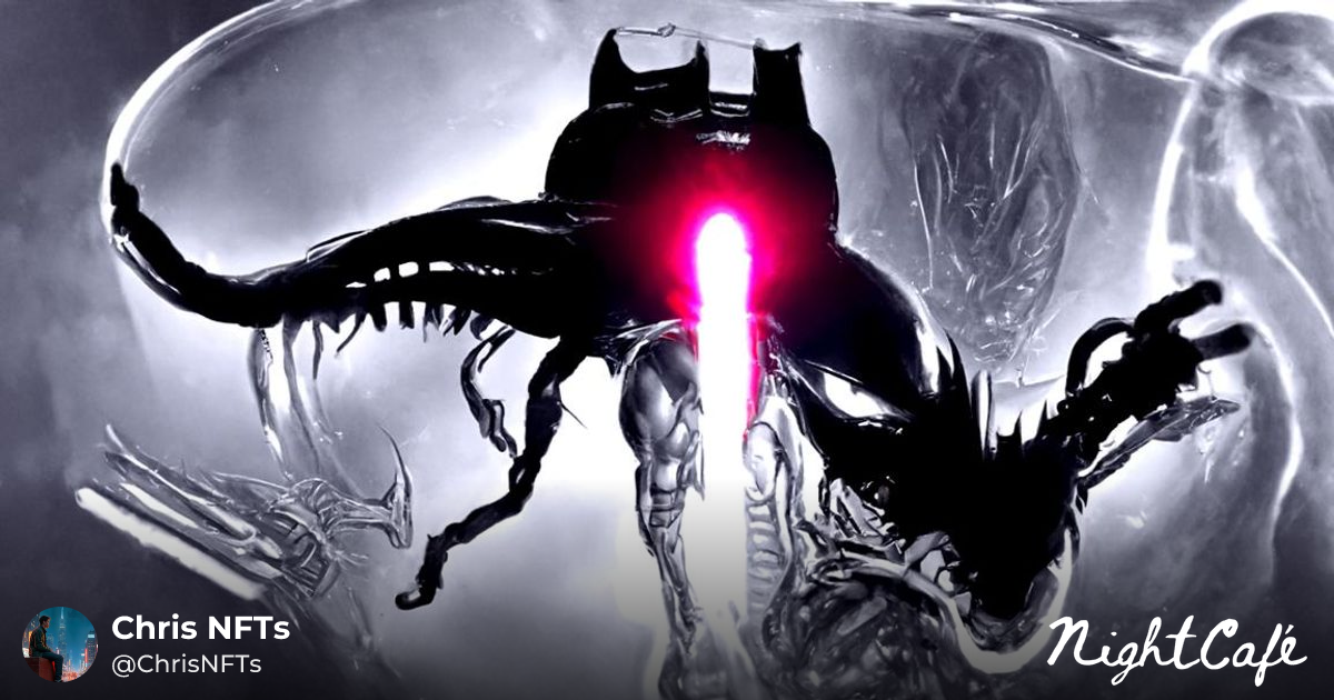 Xenomorph Superhero with Laser Eyes Digital Art - AI Art