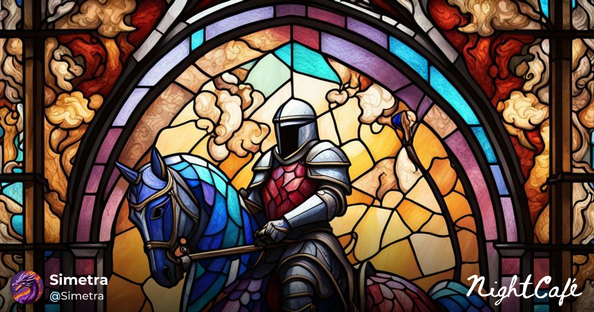 Stained glass knight on a horse - Stained Glass Knight on Ho...