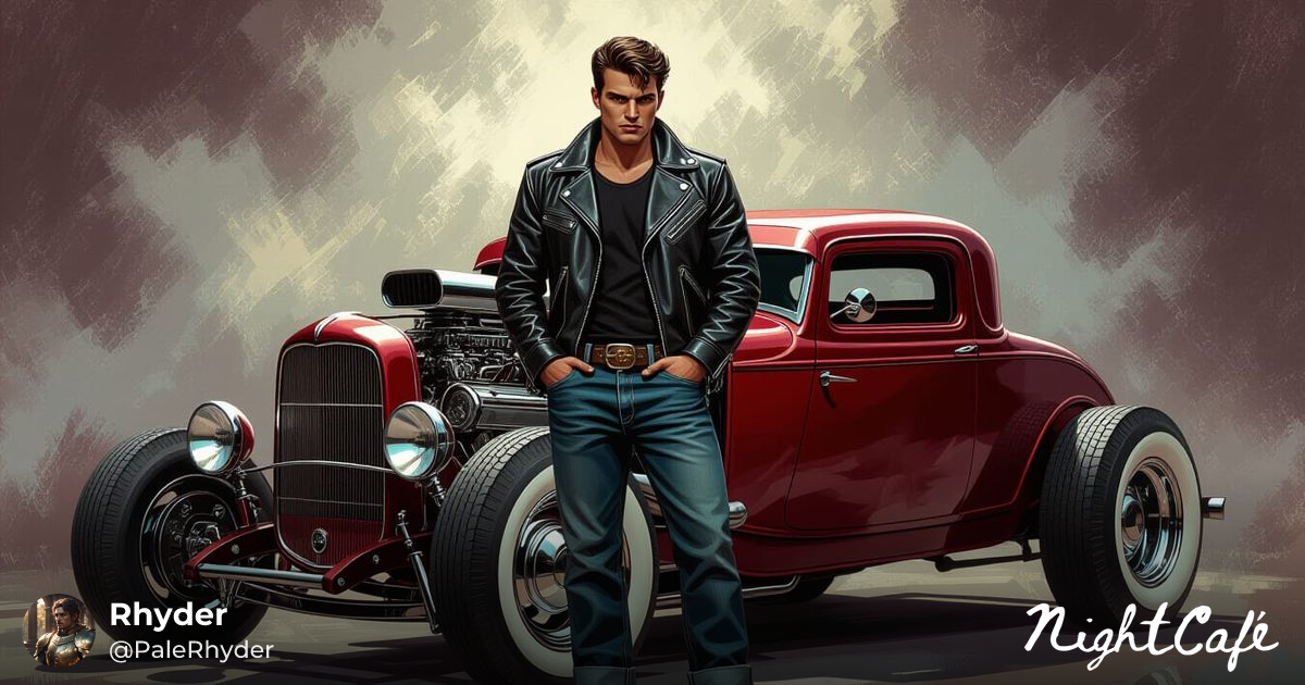 Greaser and Hot Rod in Dark Romanticism Style - AI Art
