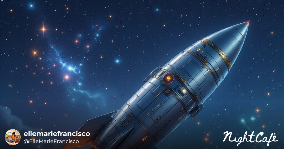 A hyper-realistic rocket ship launching into a starry night sky