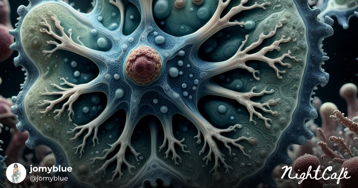 amoeba, art by James Cameron, Ridley Scott, RTX enhanced CGI render, intricate details of ...
