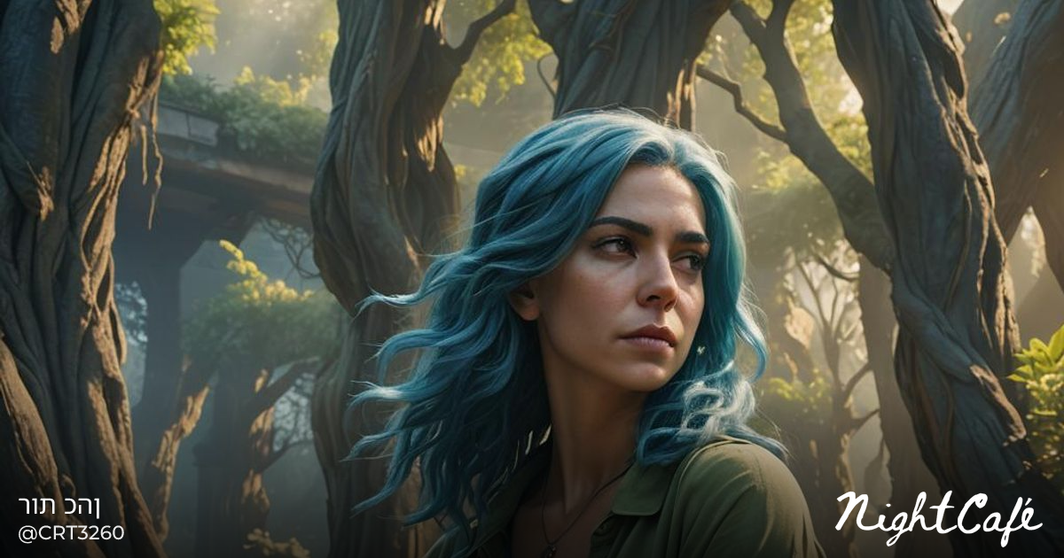 Netanyahu with Blue Hair: Fantasy Realism Portrait - AI Art