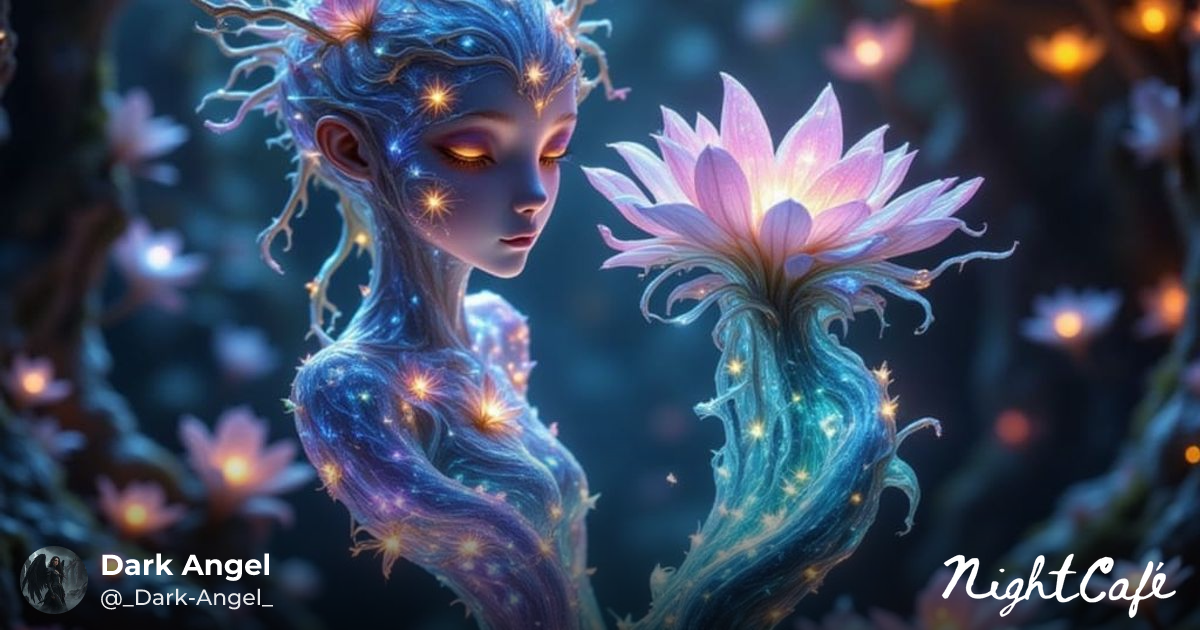 Fae Child Symbiosis - Dreamlike Fae Union in Iridescent Fore...