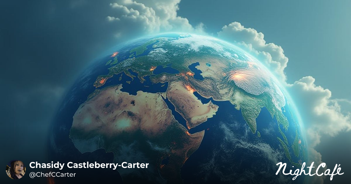 Earth - A Ravaged Earth Descends into the Abyss in Photorea...