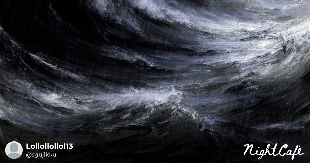 Violent Ocean Storm with Crashing Waves and Lightn... - AI Art