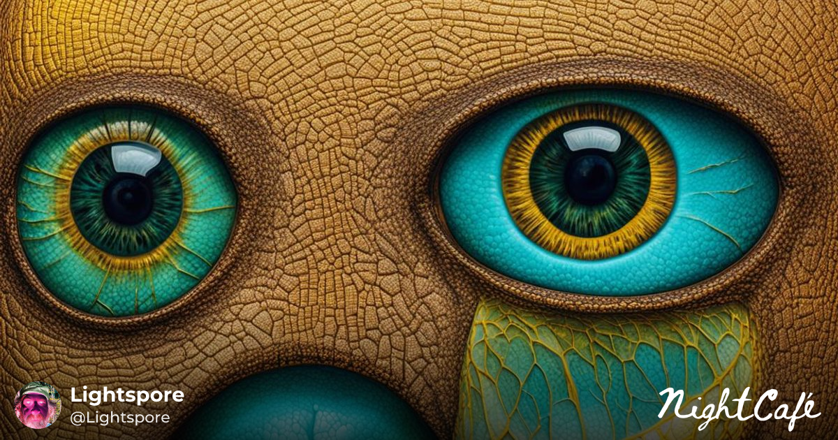 Eerie Alien Square Head with Huge Eyes - AI Art