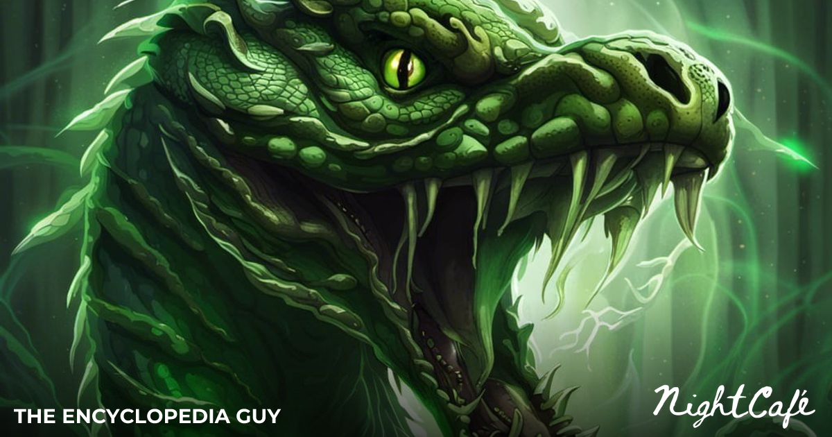 Menacing Mythical Snake Creature Ready to Attack - AI Art