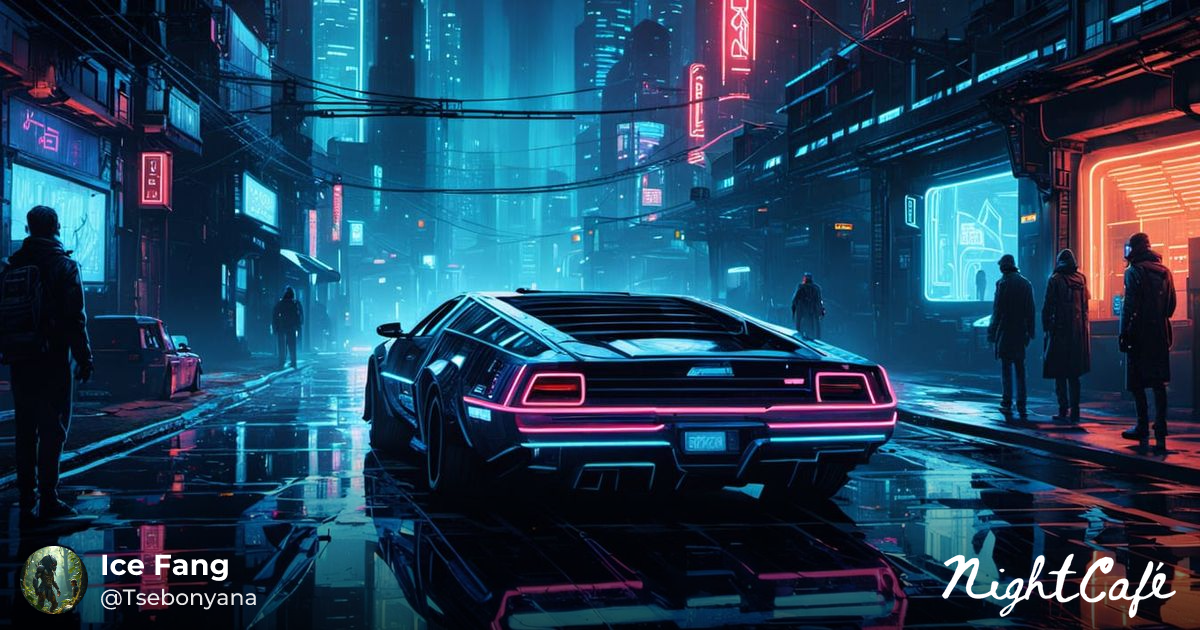 Ghost in Cyberpunk Neon City in Syd Mead Style - AI Art