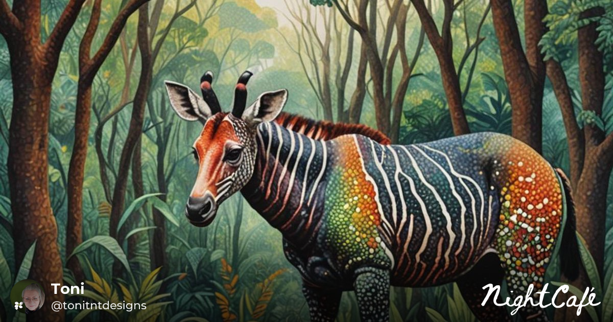 Pointillism Art - Okapi - Pointillism Art - Okapi
