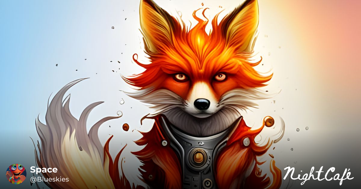 Steampunk magma fox steampunk engine graffiti art, splash art, street ...