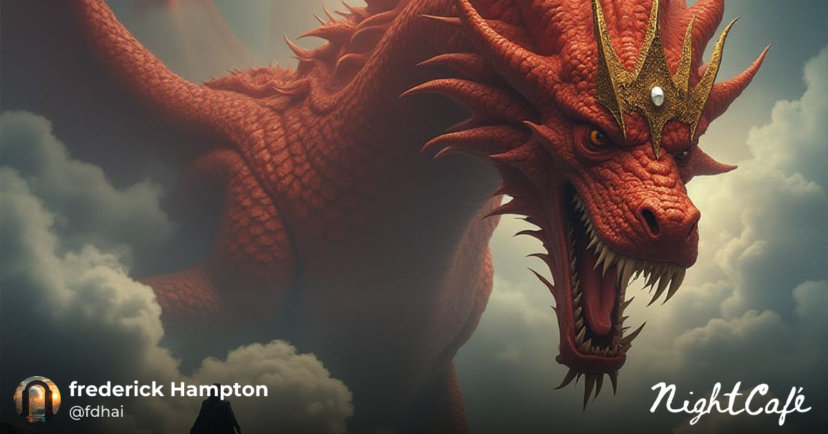 Fiery Red Dragon Emerges from Dark Vortex in Epic,... - AI Art