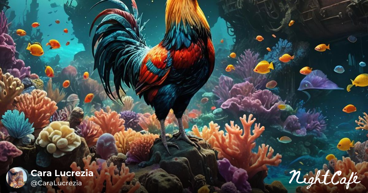 Rooster under the ocean - Rooster's Coral Reef: A Fantasy Ma...