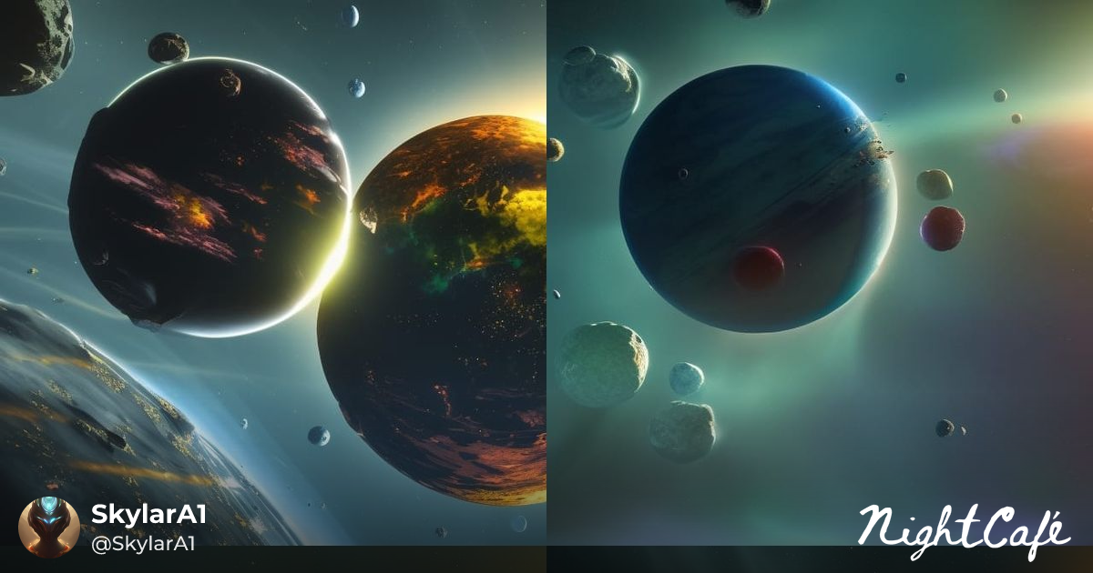 planets - Spectacular Sunrise Over Planetary Collision in Sp...