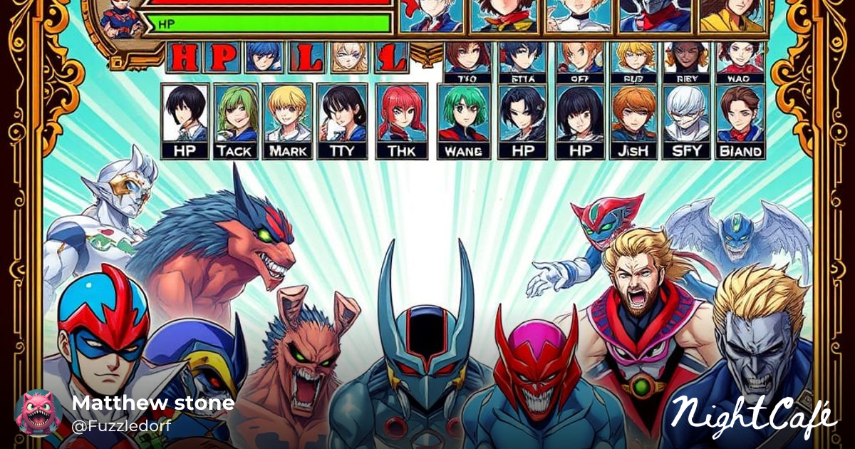 Epic JRPG Battle Scene in Comic Book Superhero Sty... - AI Art