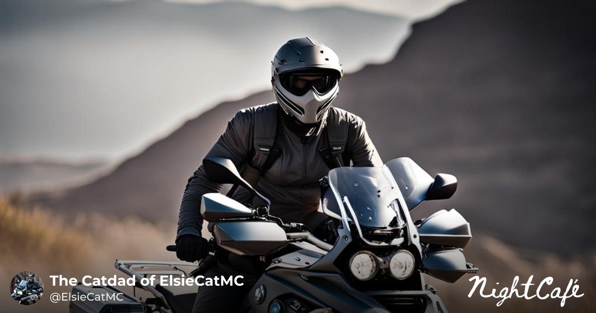 Rider - Anthropomorphic Cat on Motorcycle, Cinematic Imax Sh...