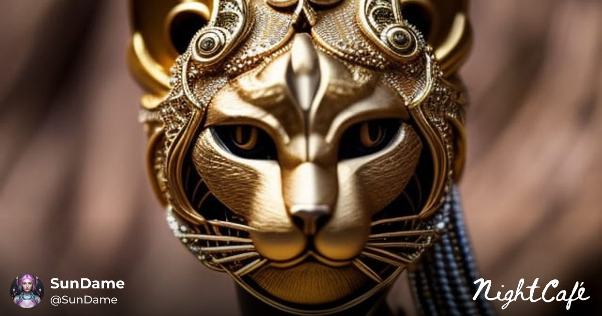 Sekmet - Golden Alien Lioness Goddess in Egyptian Temple