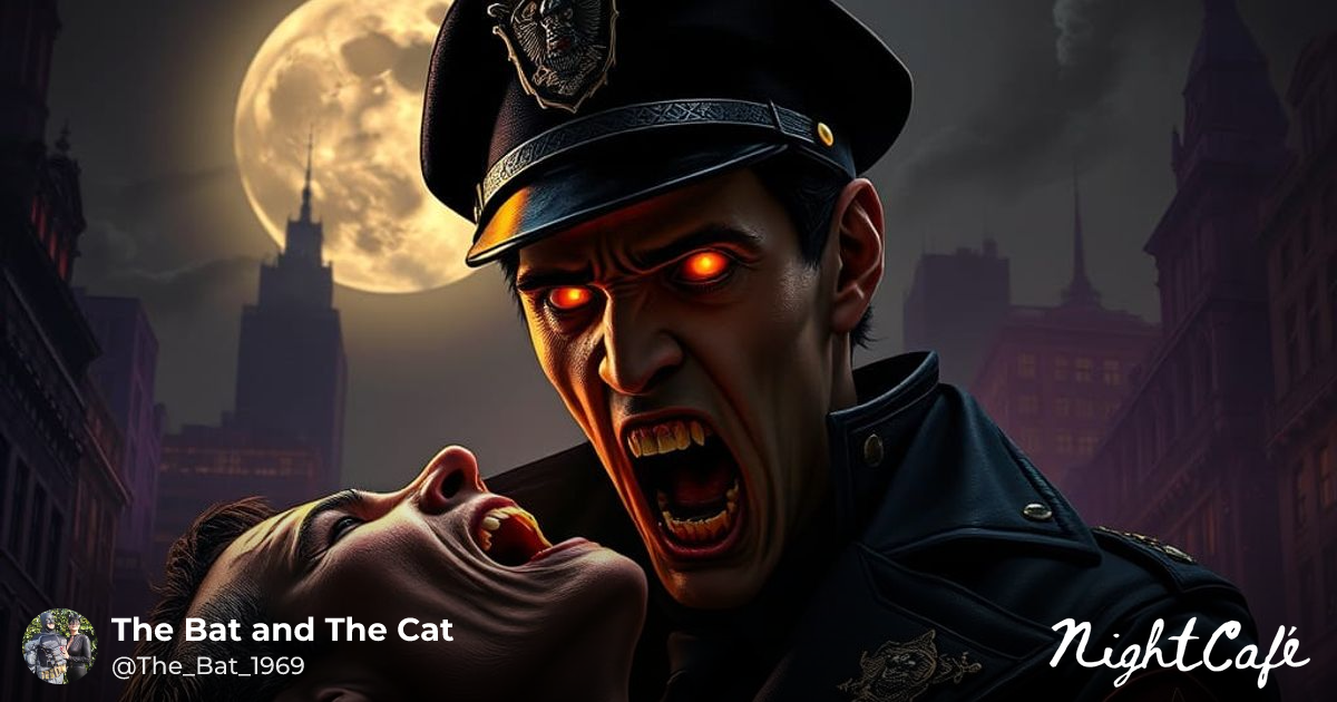 Dark Fantasy Vampire Cop in Gritty Police Uniform ... - AI Art