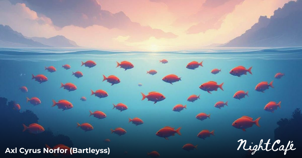 Ethereal Ocean of Fish in Surreal Dreamscape - AI Art