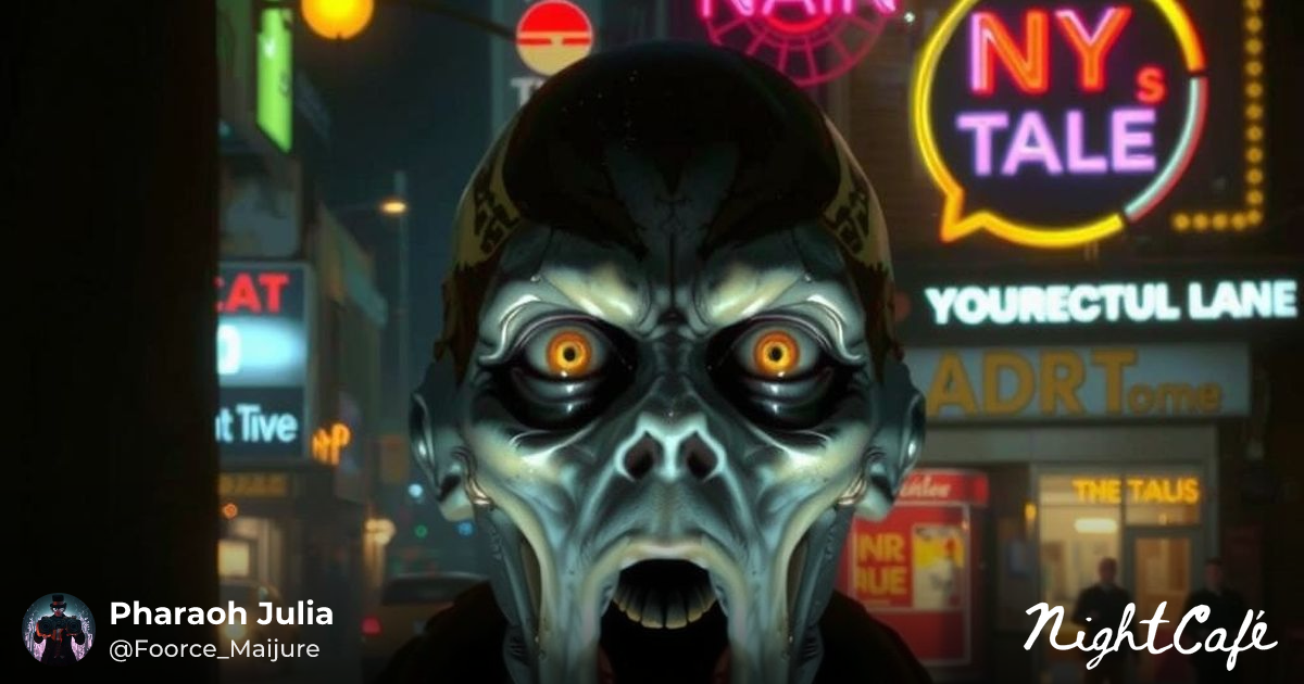 Alien Hobo in 1980s New York, Dystopian Style - AI Art