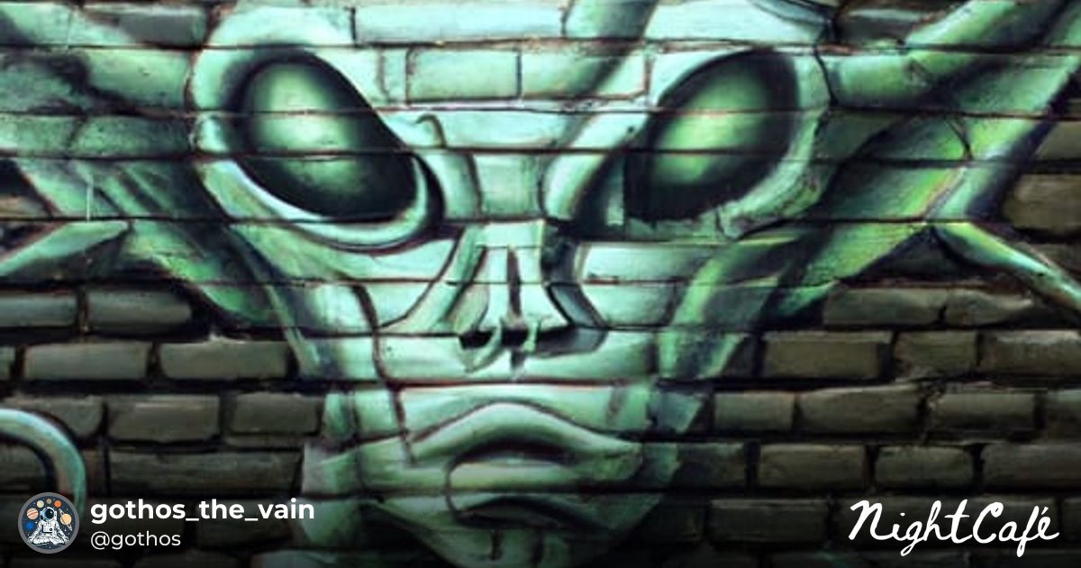 Giger-esque Alien Graffiti Mural in Hyperrealistic... - AI Art