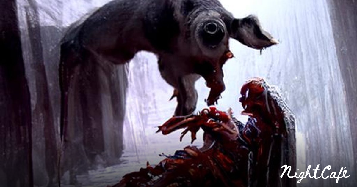 Talking bacon - Talking Bacon in Horror Woodcut Style