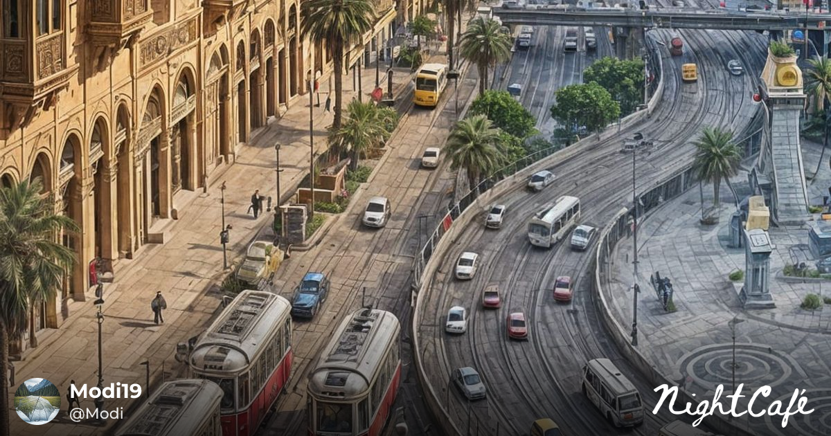 Original Cairo - Cairo: A Bird's-Eye View Oil Painting in T...
