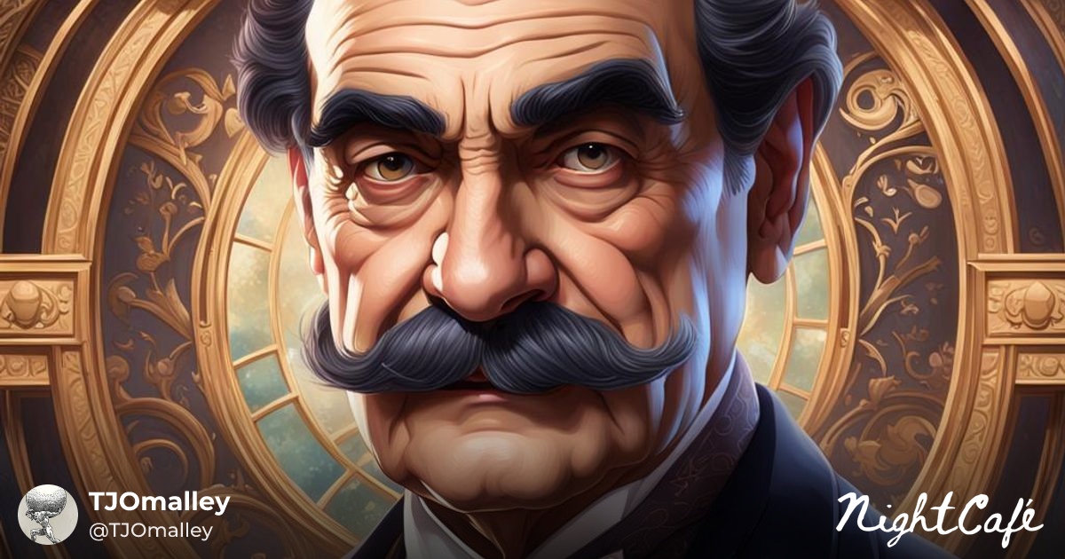 Hercule Poirot Portrait in Art Nouveau Style - AI Art