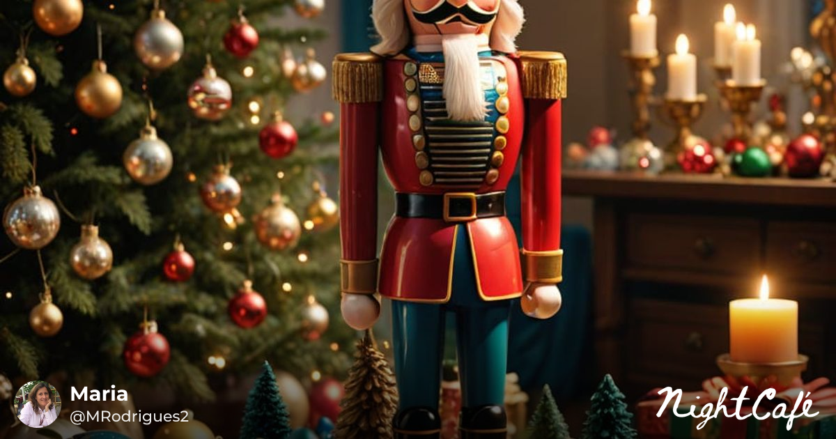 Nutcracker Centerpiece with Christmas Figurines, H... - AI Art