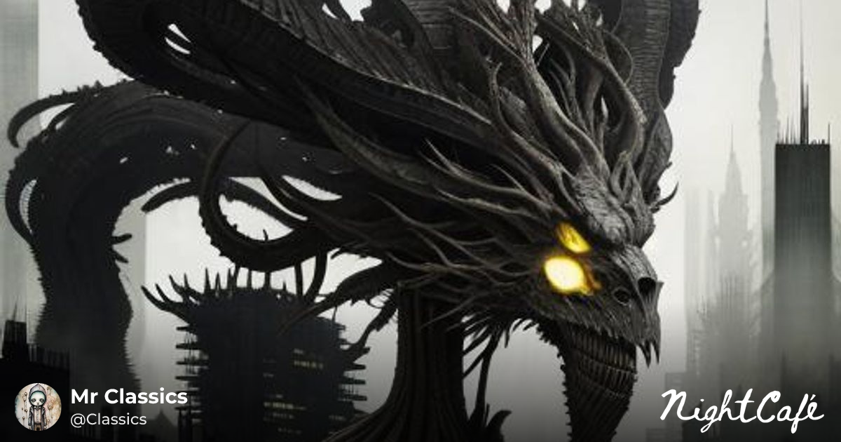 Root Creature in Dystopian Cityscape: Double Expos... - AI Art