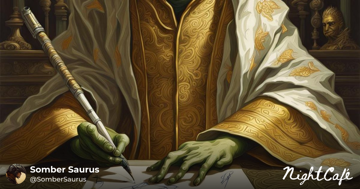 Monastery nights - Frog Monk Scribe in Gilded Robes, Detaile...