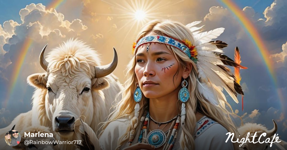 White Buffalo Calf Woman - Native American Maiden with White...