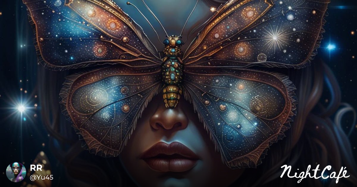 Butterflys - Galactic Butterfly Close-Up: Photorealistic Ma...
