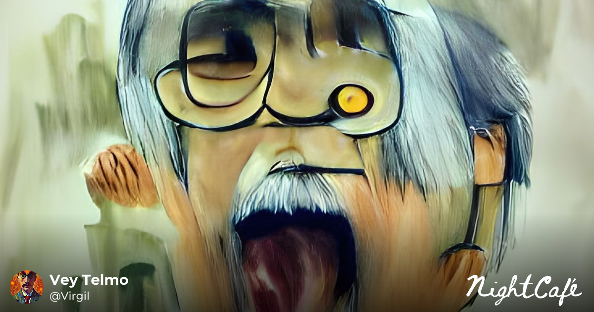 Shouting man - Anime-Style Shouting Man Portrait