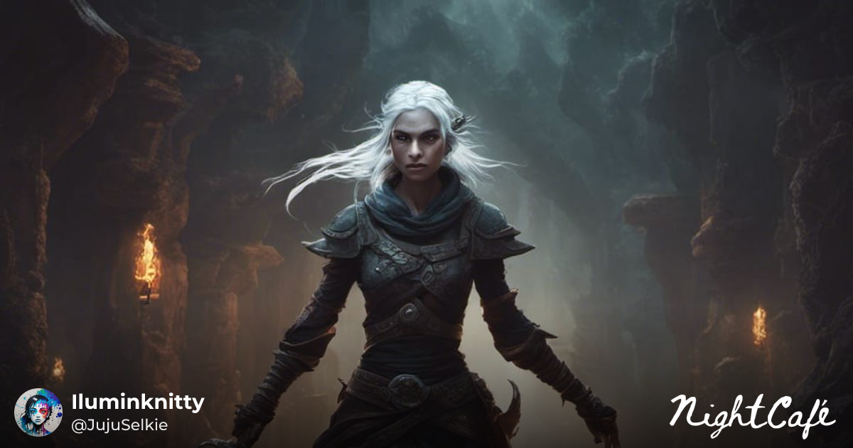 Female Drow Elf Shadow Monk - Drow Elf Shadow Monk Action Sh...