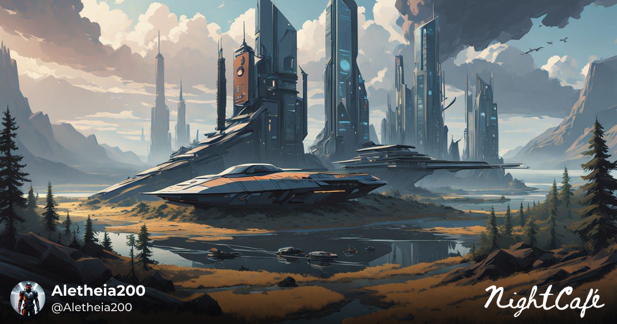 Vibrant Metropolis in Golden Light - AI Art