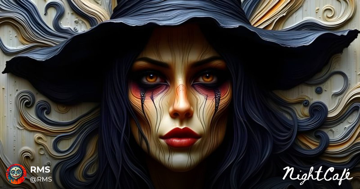 Witch - Wicked Witch in Surreal Waxy Encaustic World