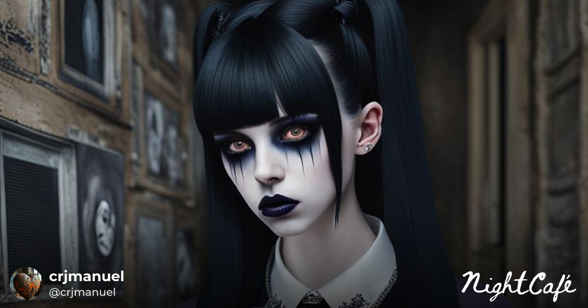 Gothic girl - E-Girl Goth Hyperrealism Art Generated by Neur...