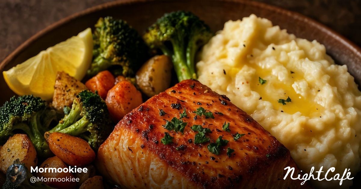 Sizzling Salmon - Delicious Salmon Close-Up: Highly Detailed...