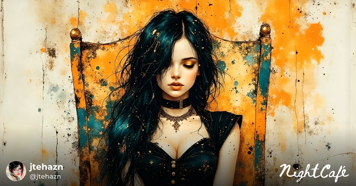 Silent Flames - Punk Rebel on Graffiti Throne in Watercolor ...