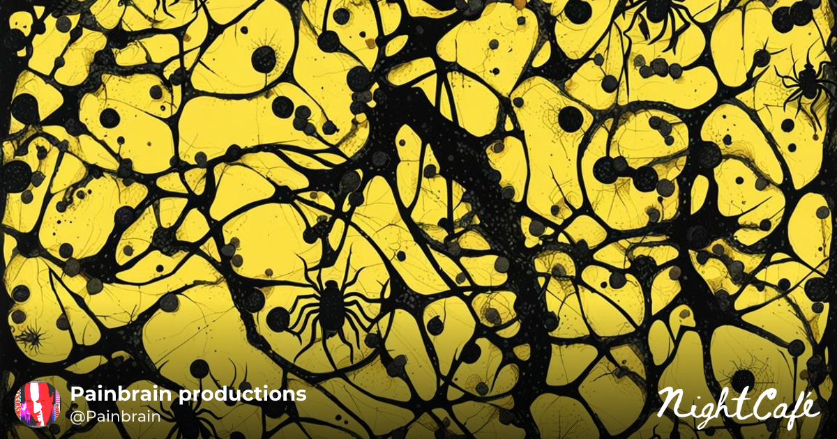 Caffeinated Spiderweb: Abstract Contemporary Art - AI Art