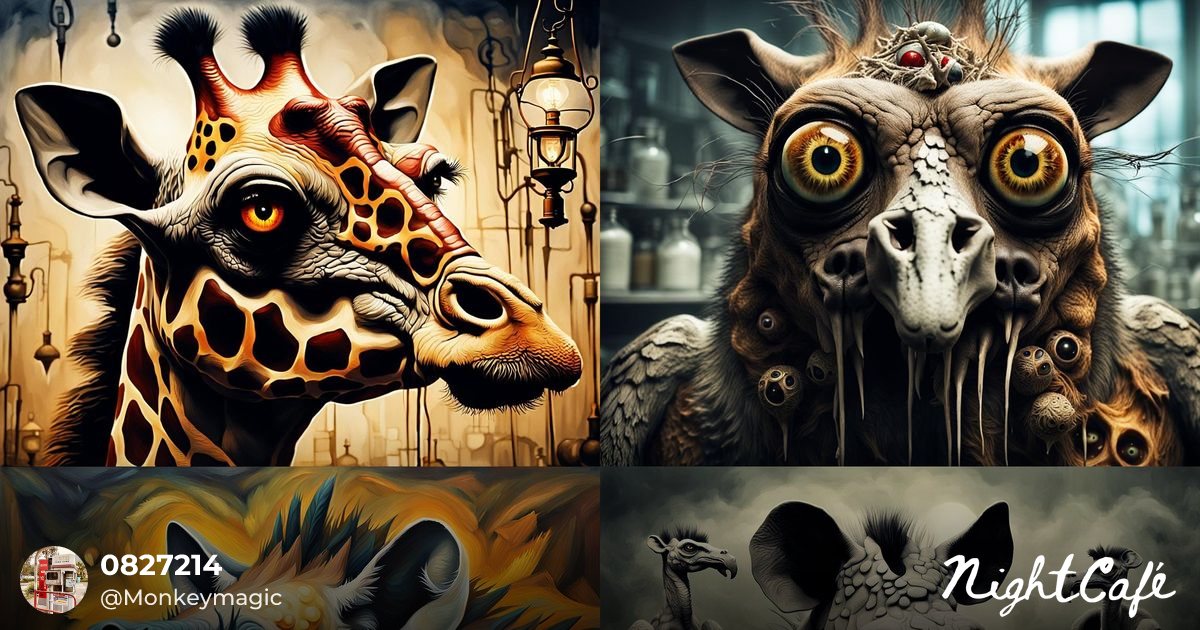 Deformed Hybrid Creature with Bulbous Eyes and Eag... - AI Art